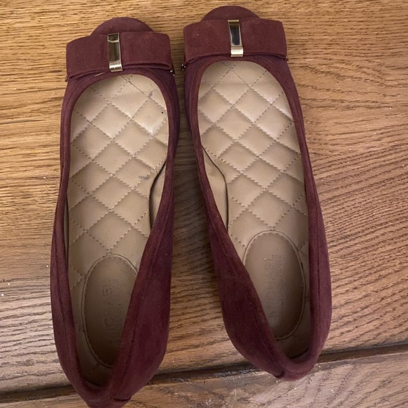 MICHAEL Michael Kors | Shoes | Michael Kors Suede Maroon Block Heels ...